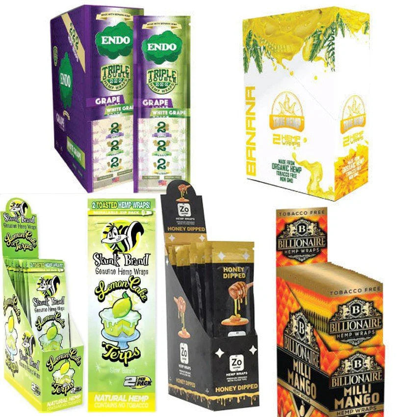 Hemp Wraps by King Palm, Zooted, Vibe, Endo & Skunk — MJ Wholesale