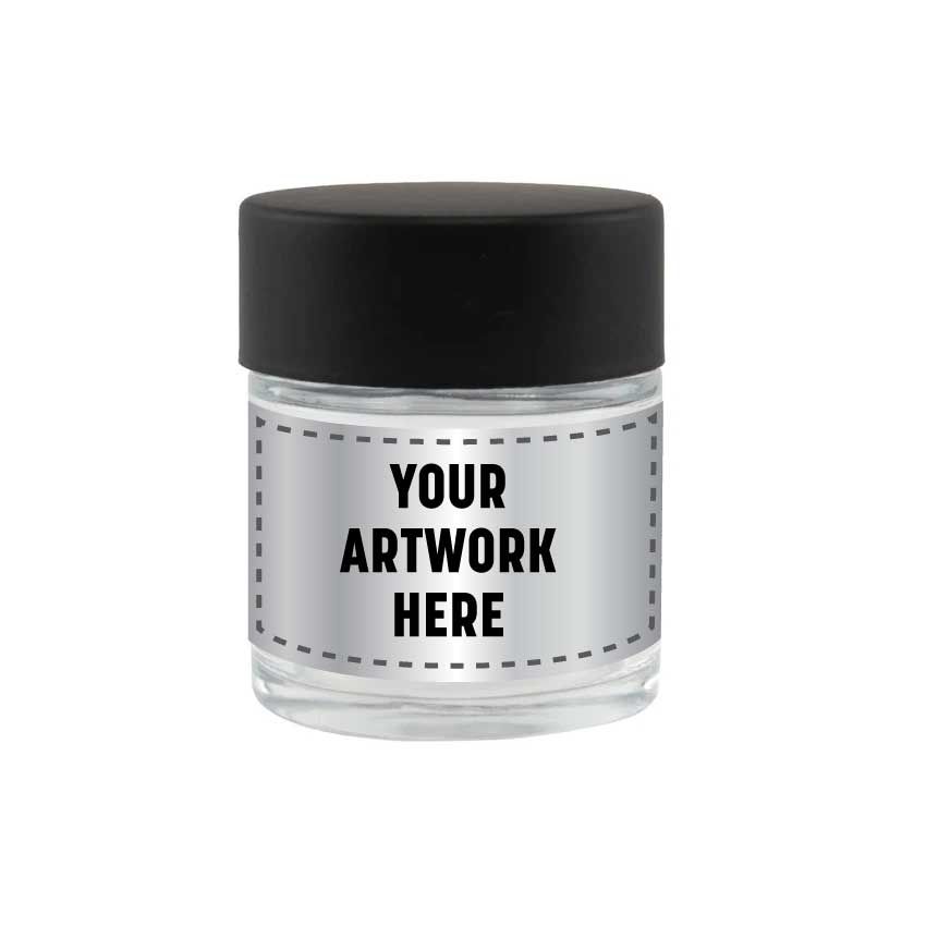 1 oz Clear Glass Loud Lock Jar With Matte White or Black Lid — MJ Wholesale
