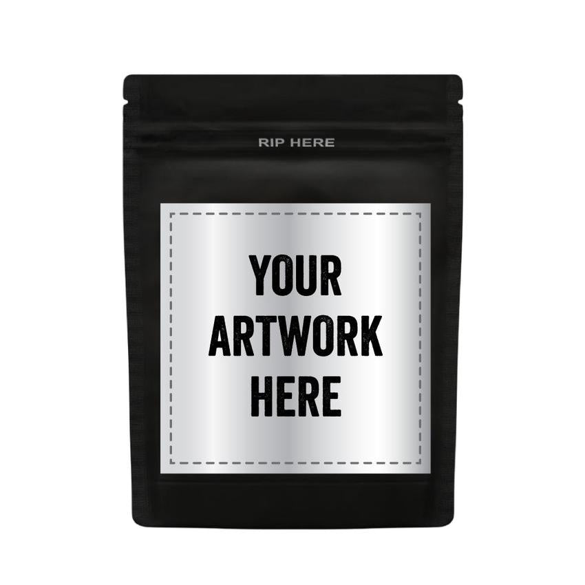 1/8 Oz Child Resistant Mylar Bag With Labels & Application — MJ Wholesale