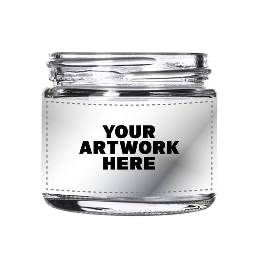 2oz Clear Glass Straight-Sided Jar, With Printed Sticker And Applicati ...