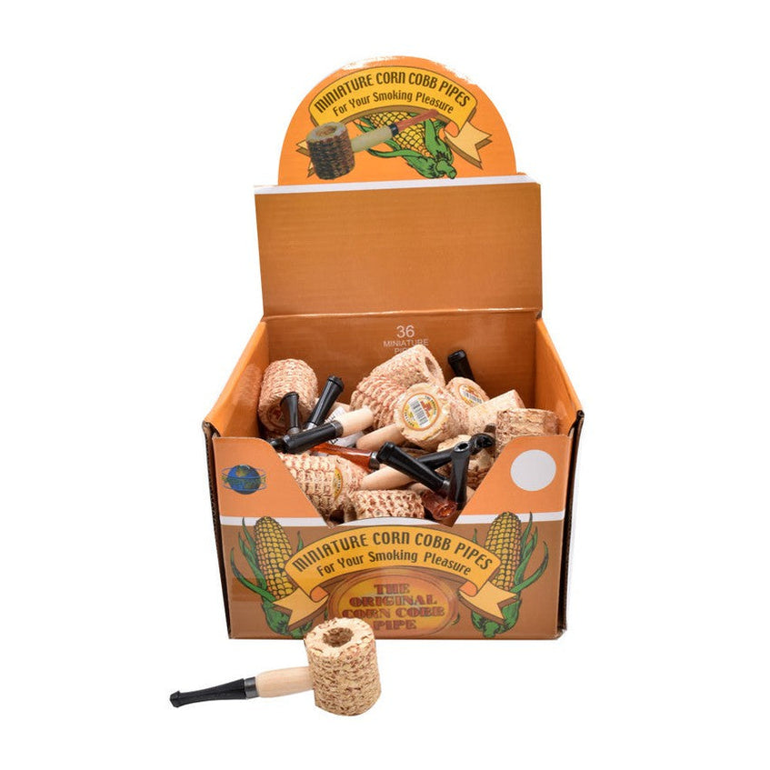 3.5" Corn Cob Pipe Display - (36 Count Display) — MJ Wholesale