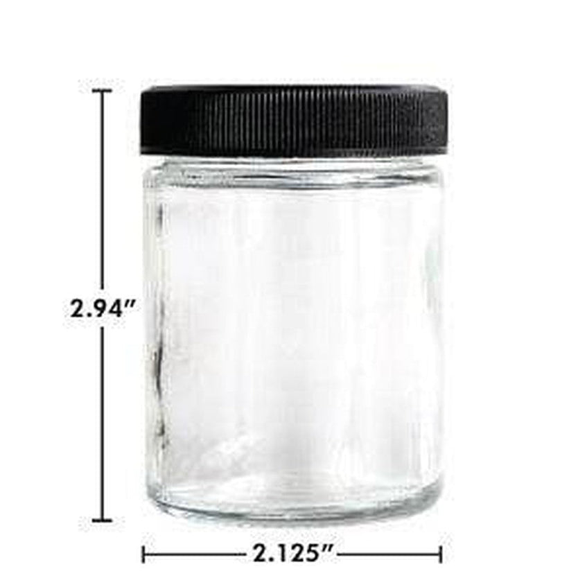 4oz Glass Jar Screw Top | Clear Jar with Black Lid — MJ Wholesale