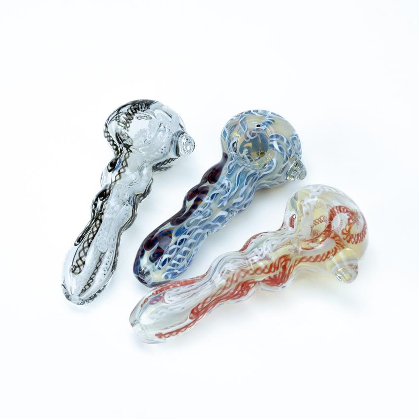 5" Artisan Swirl Glass Hand Pipe - Color & Design May Vary (1 Count ...