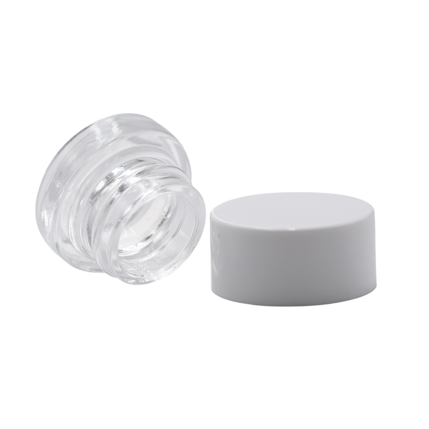 5 mL Glass Child Safe Concentrate Container With Black or White Cap Wi ...