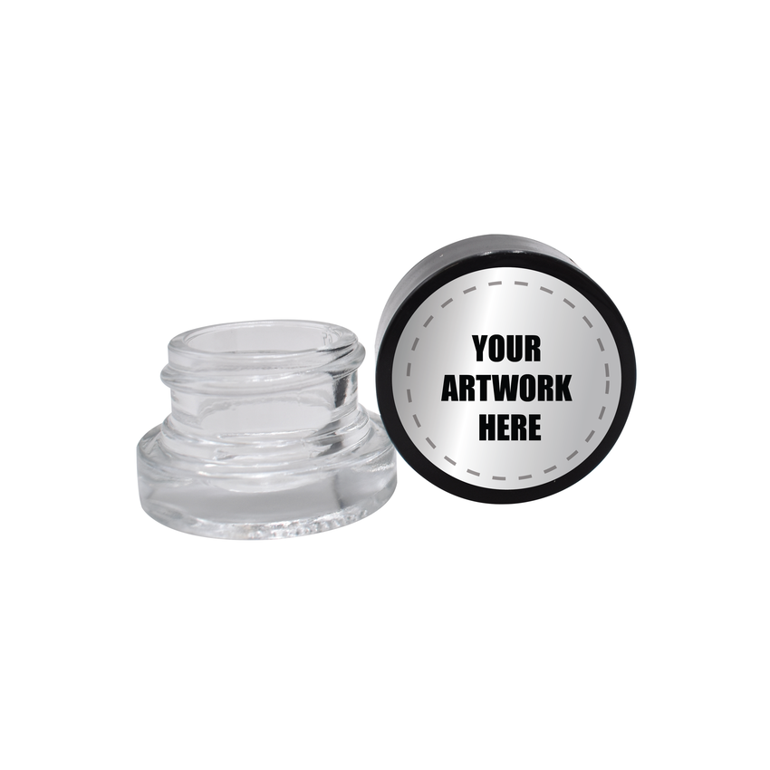 5 mL Glass Child Safe Concentrate Container With Black or White Cap Wi ...