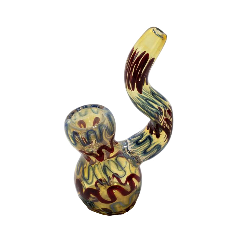 7" Squiggle Large Glass Bubbler – Wrap & Rake Design – (1 Count) — MJ ...
