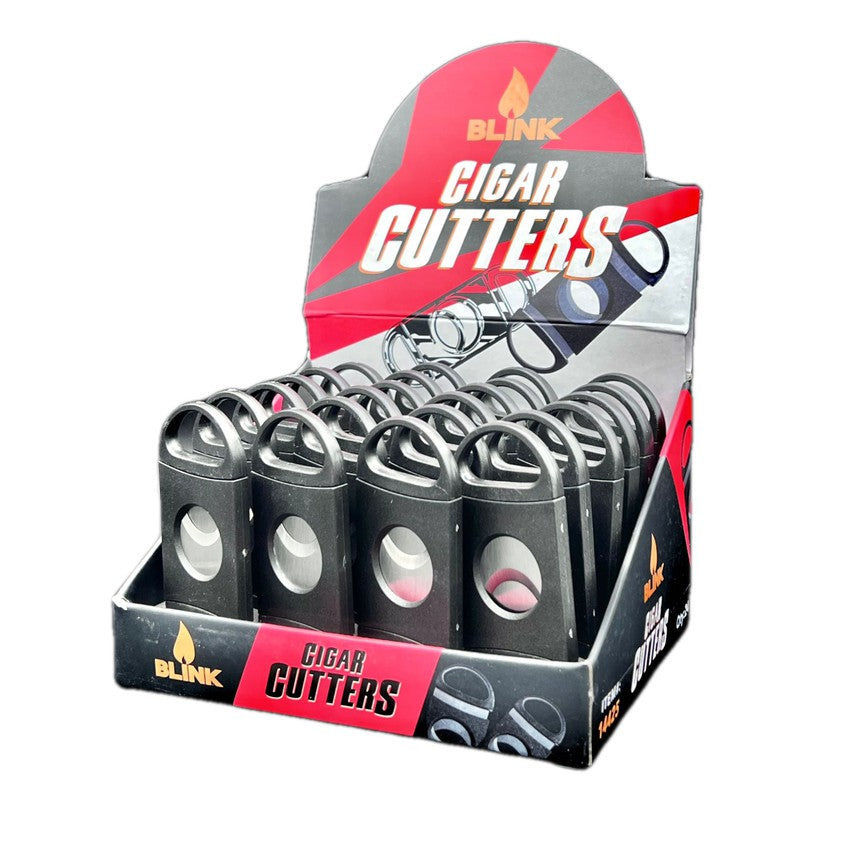 Blink Plastic Black Round Cigar Cutter - (24 Count) — MJ Wholesale