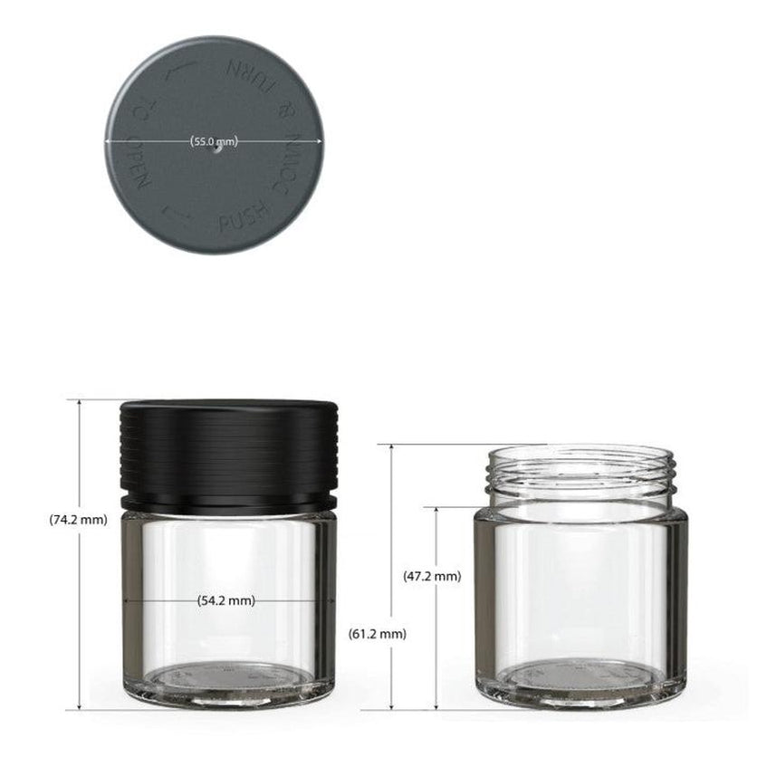 Chubby Gorilla 2oz Spiral CR Thick Walled Plastic Jar Containers — MJ ...