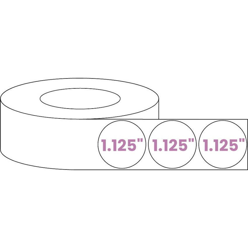 Circle - Blank Roll White Gloss Premium BOPP Labels (Various Sizes) - MJ — MJ Wholesale