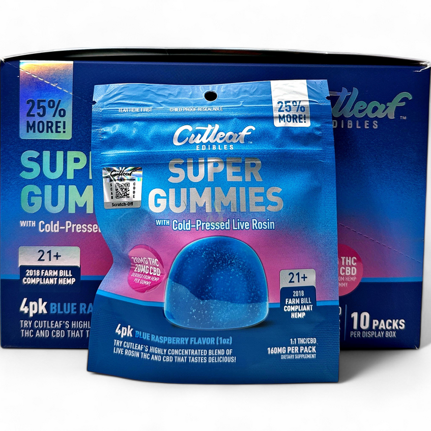 Cutleaf Super Gummies with Cold Pressed Live Rosin - (10 Count Display ...