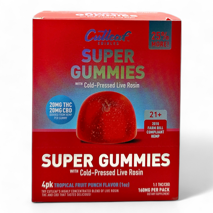 Cutleaf Super Gummies with Cold Pressed Live Rosin - (10 Count Display ...