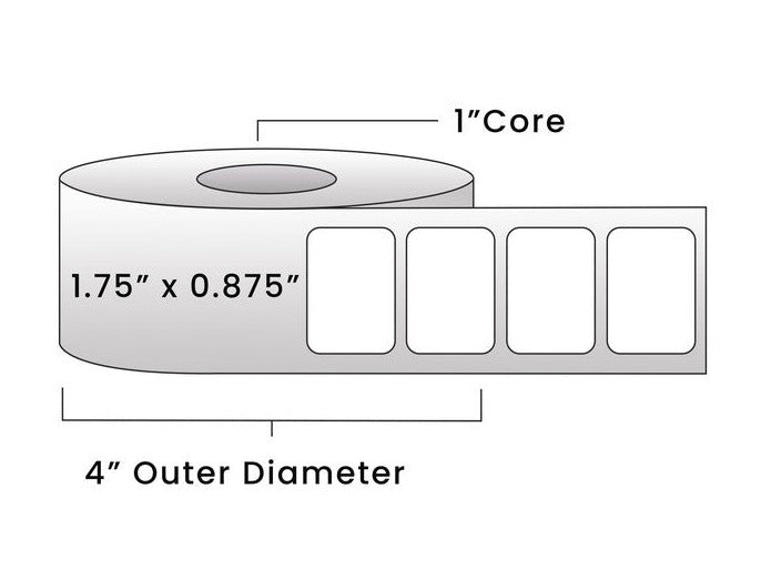 Direct Thermal Labels - Metrc Label - 1.75" x 0.875" - 1" Core / 4" Ou ...