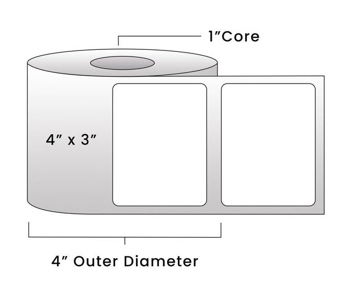 Direct Thermal Labels - Metrc Label - 4" x 3" - 1" Core / 4" Outer Dia ...