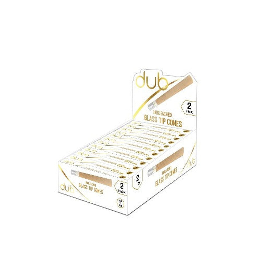 Dub 98mm Unbleached Cones With Glass Tip Display - 2 Per Pack - (24 Pa ...