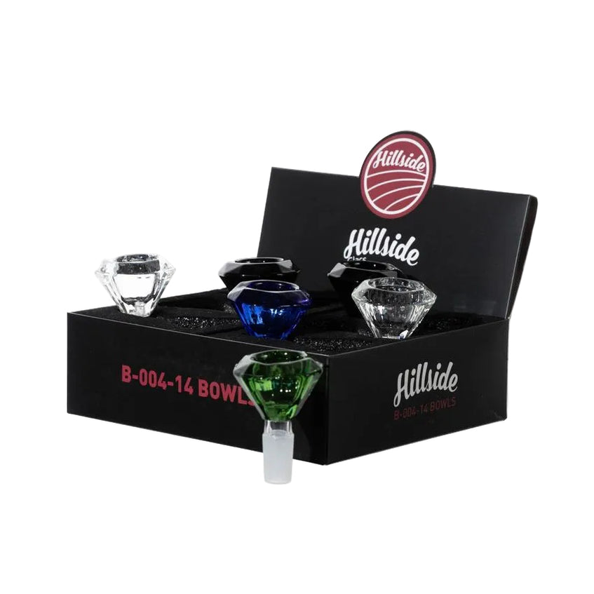 Hillside 14mm Male Diamond Hex Bowl Display - (6 Count) — MJ Wholesale
