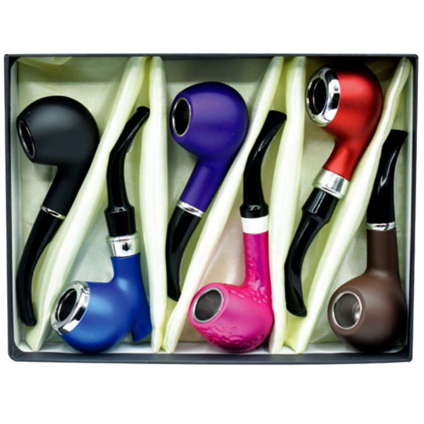 Metallic Hand Pipe Display - Assorted Colors - (6 Count Display) - Sho ...