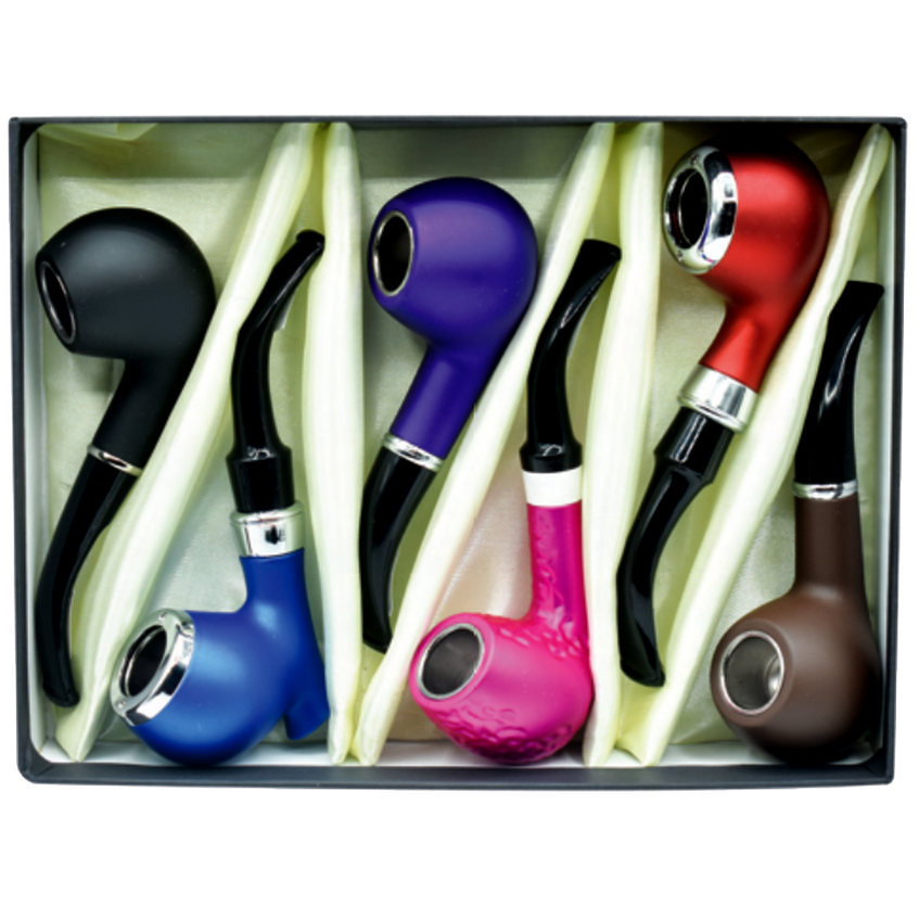 Metallic Hand Pipe Display - Assorted Colors - (6 Count Display) - Sho ...