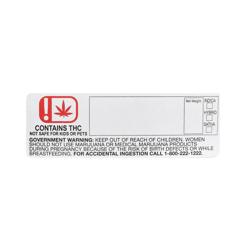Oklahoma “Contains THC” Compliance Labels – 1" x 3" inches (1000 Count ...