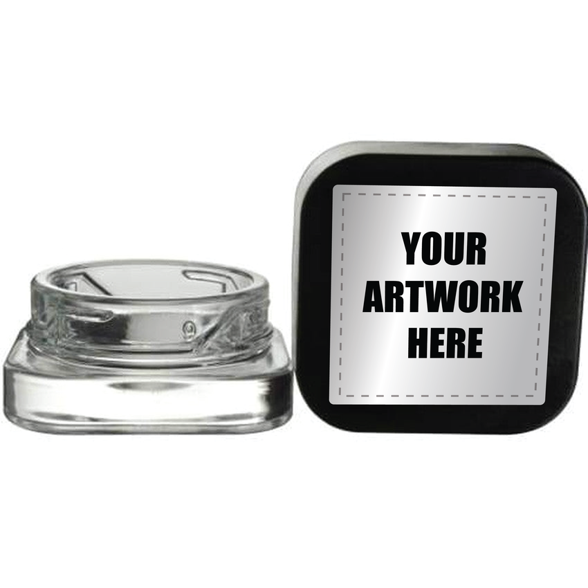 Qube 9mL Square Glass Concentrate Jar With Labels & Application - Shop ...