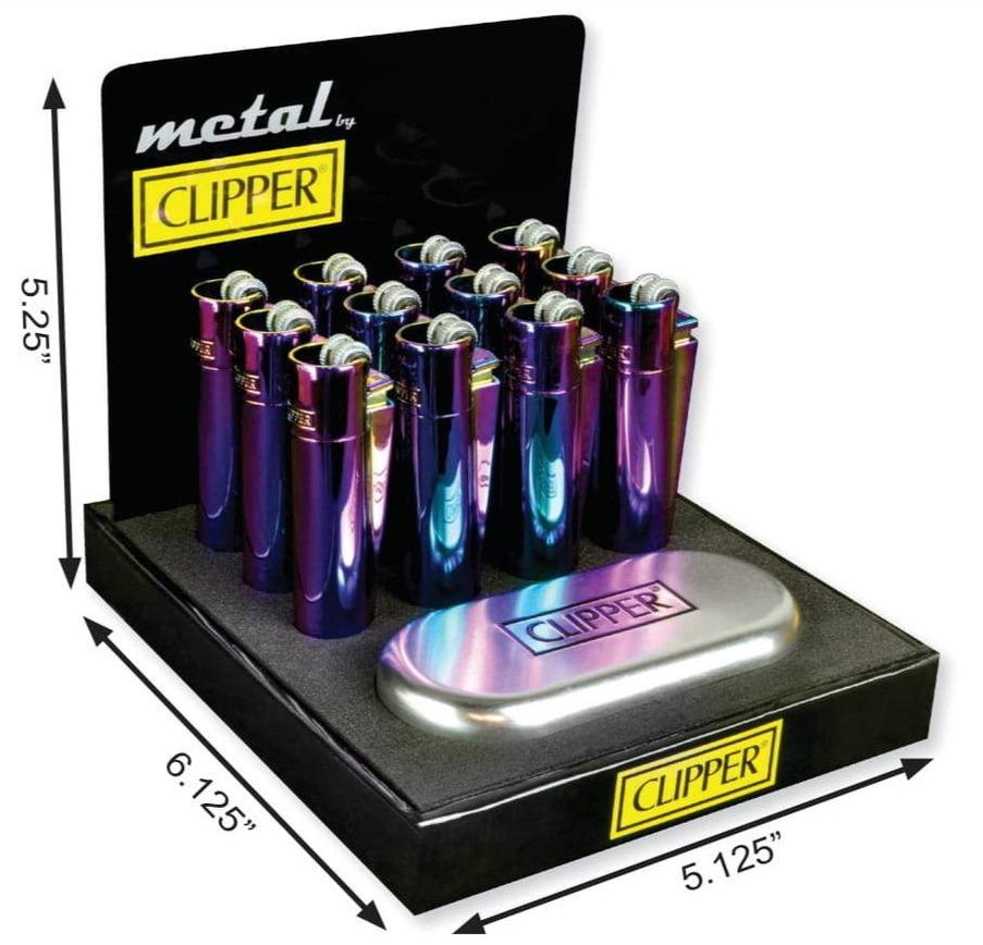 Clipper Full Metal Icy Colors Lighter With Case - 12 pcs — MJ Wholesale