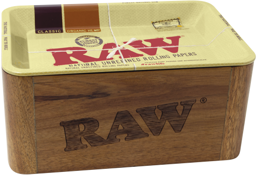 RAW Authentic Cache Mini Box - Wooden Stash Box With Tray (1 Count ...