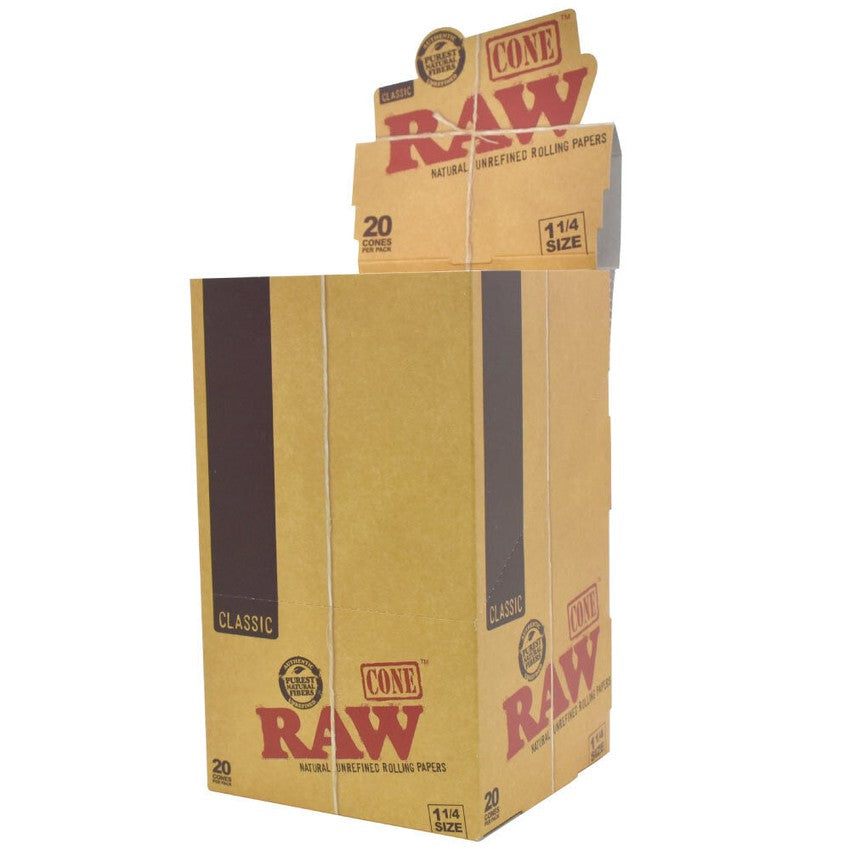RAW Authentic Classic Pre Roll Cones 1 1/4 Size 84MM/24MM — MJ Wholesale