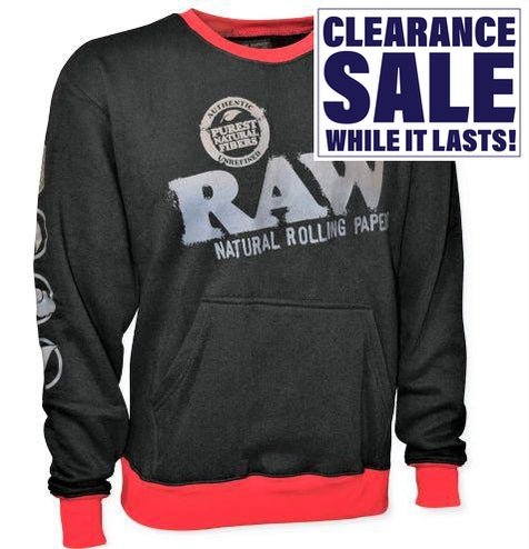 RAW Authentic Crewneck Sweatshirt - Black & Red - Various Sizes - (1 C ...
