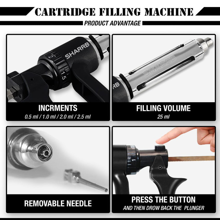 SHARRB V2 Titanium Tube CartFiller Semiautomatic Syringe Gun — MJ Wholesale