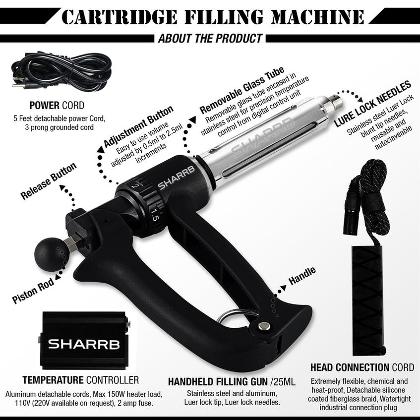 SHARRB V2 Titanium Tube CartFiller Semiautomatic Syringe Gun — MJ Wholesale