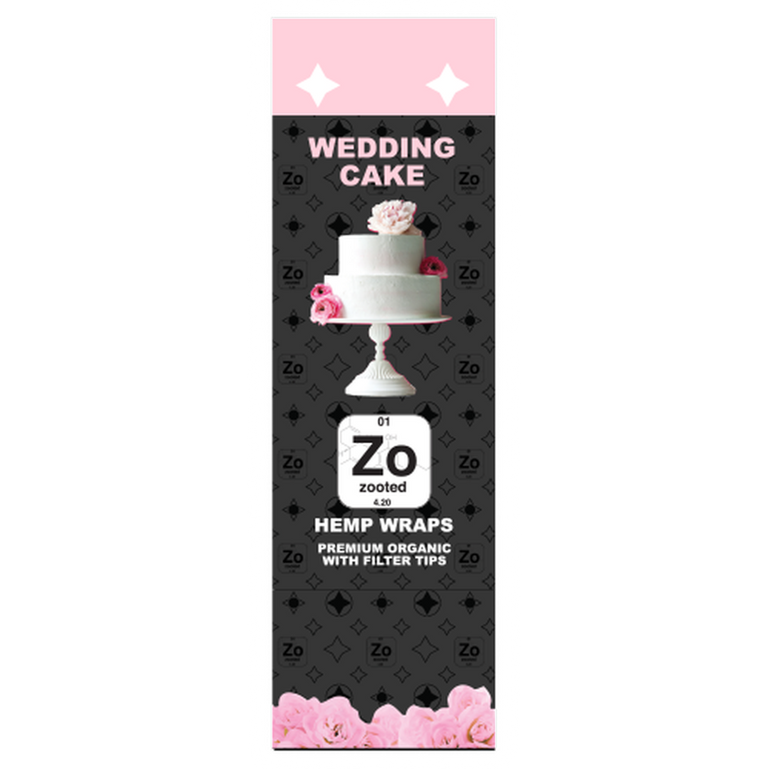 Zooted Wedding Cake Flavored Hemp Wraps - 2 Wraps Per Pack - (25 Pack ...